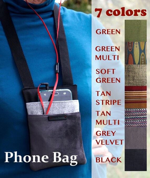 Black North Phone Bag Smartphone Pocket Neck Pouch Fits | Etsy