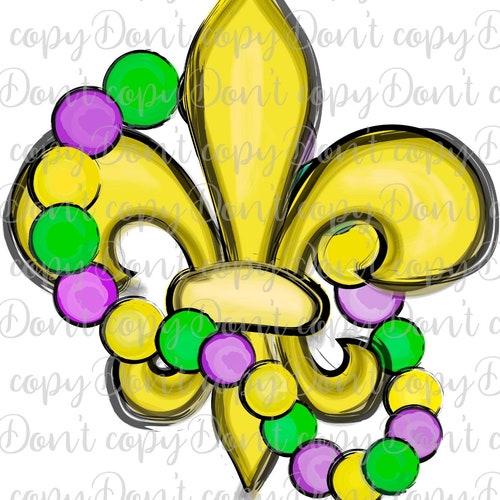 Mardi Gras Fleur De Lis PNG Mardi Gras Design New Orleans | Etsy
