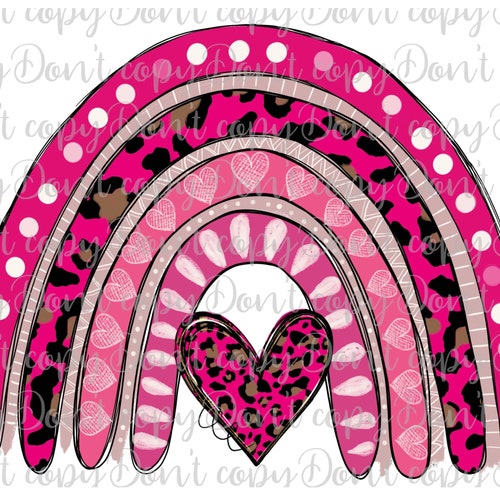 Valentines Day Png Sublimation Valentines Rainbow Love | Etsy