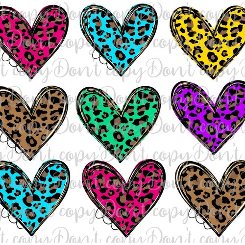 Leopard Heart Png File for Sublimation Valentine's Day | Etsy