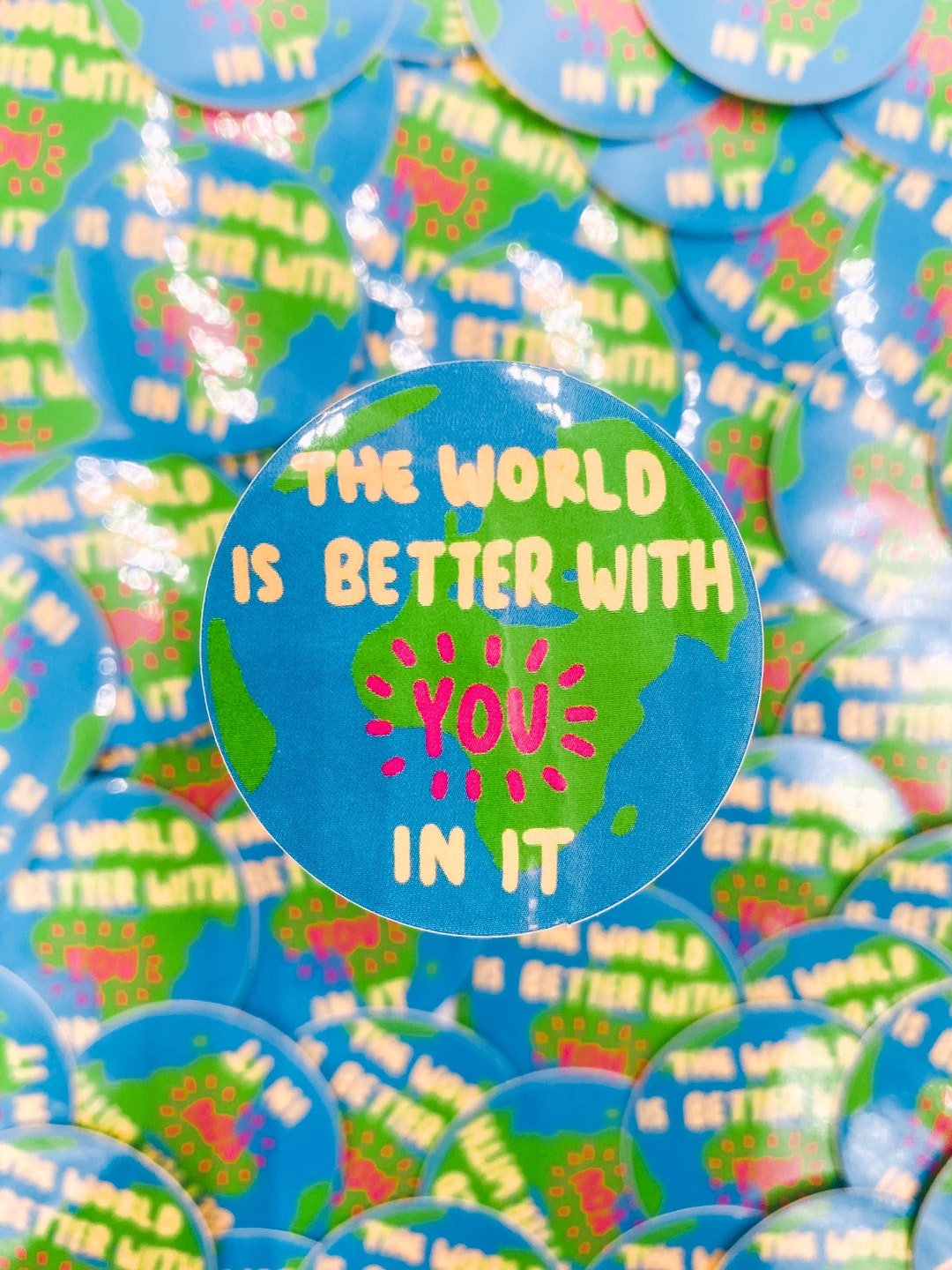 The World is Better With You in It Mental Health Vinyl Sticker - Etsy