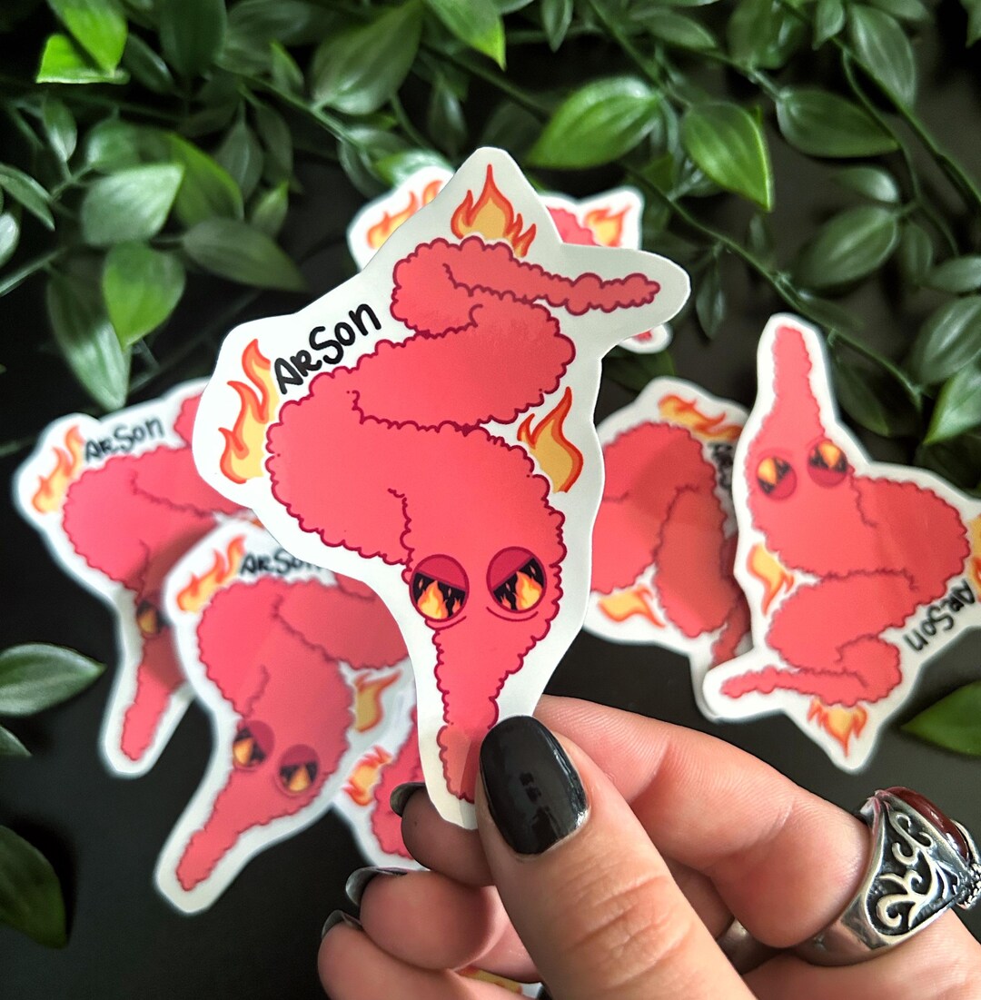 Die-cut-sticker-arson- Glossy- Sticker- Vinylsticker-meme-sparkle ...