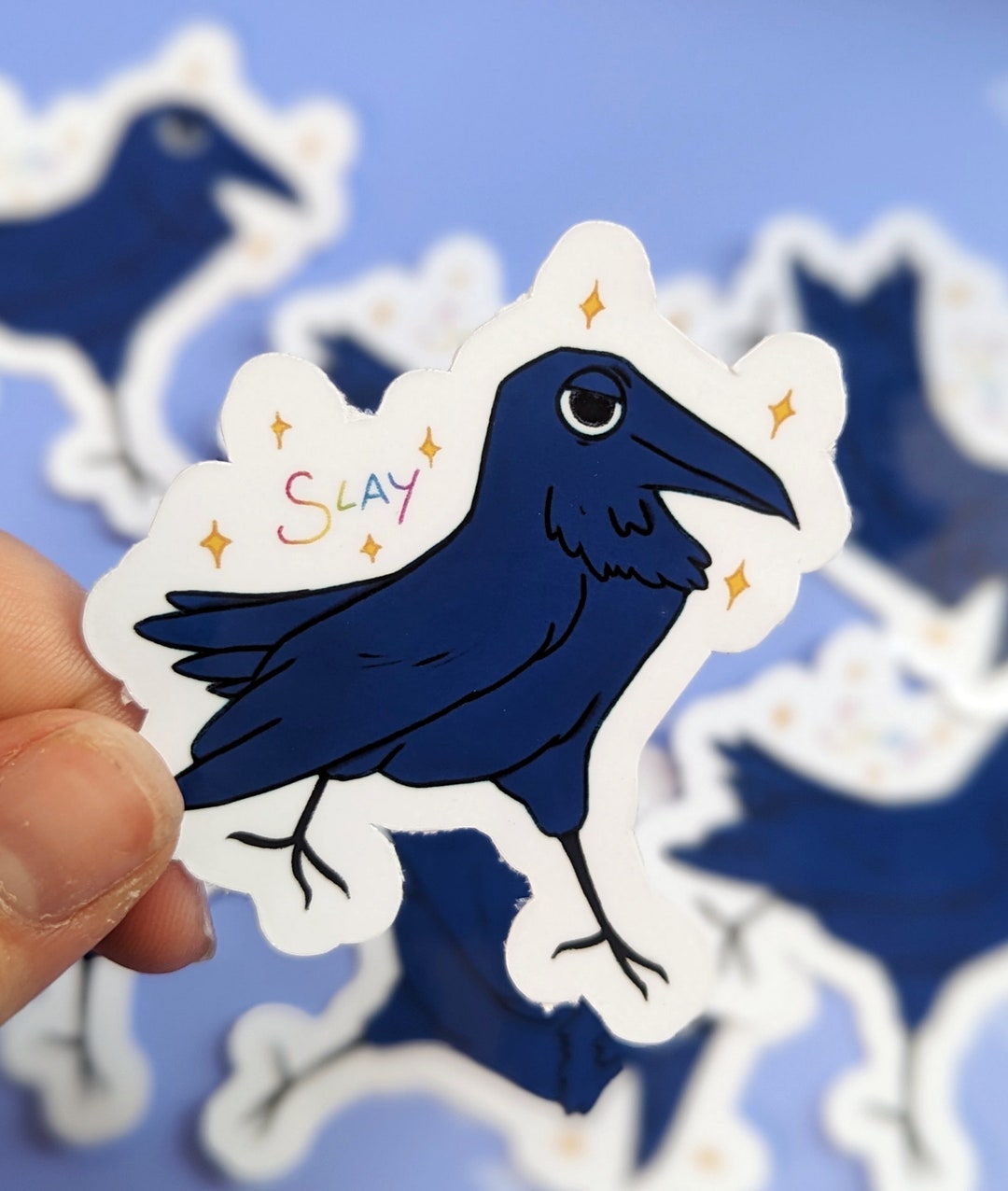 Slay Silly Crows Silhouette Cut Sticker Glossy Sticker Vinyl Etsy