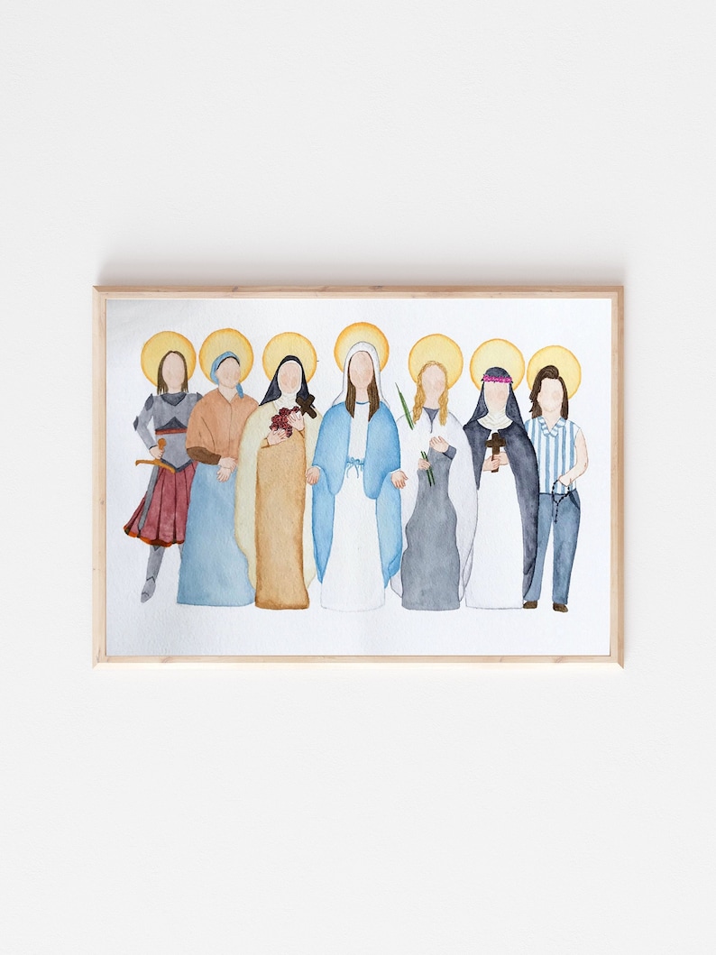 Women Saints Catholic Saints Watercolor Print Art Print - Etsy UK