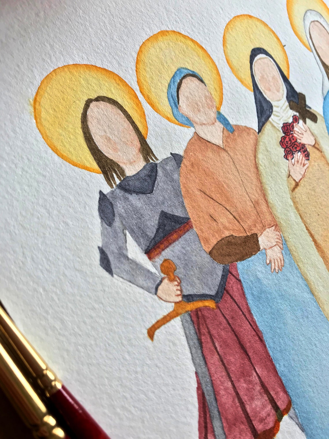 Women Saints Catholic Saints Watercolor Print Art Print - Etsy