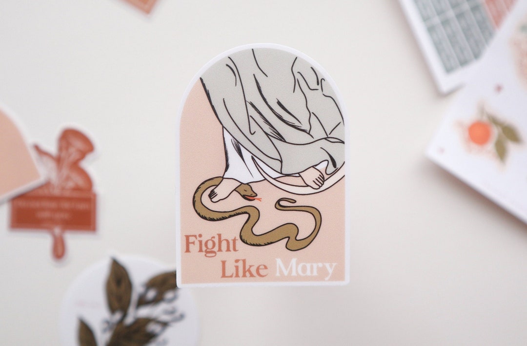Catholic Sticker, Fight Like Mary Sticker, Catholic Gift, Vinyl Sticker ...