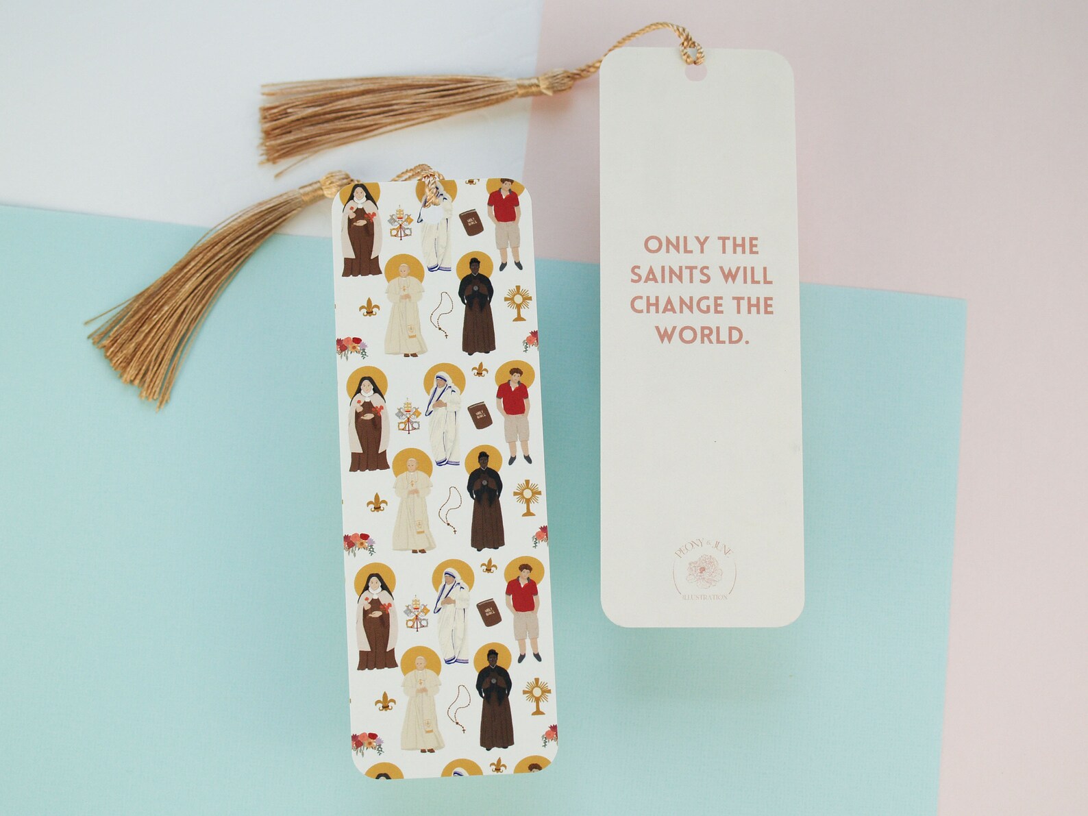 Bookmark Catholic Saints Bookmark Illustrated Bookmark - Etsy Hong Kong