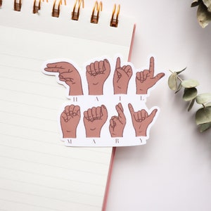 Catholic Sticker, Hail Mary ASL Sticker, Catholic Gift, Vinyl Sticker ...