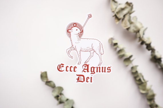 Ecce Agnus Dei Vinyl Sticker Lamb of God Water Bottle - Etsy