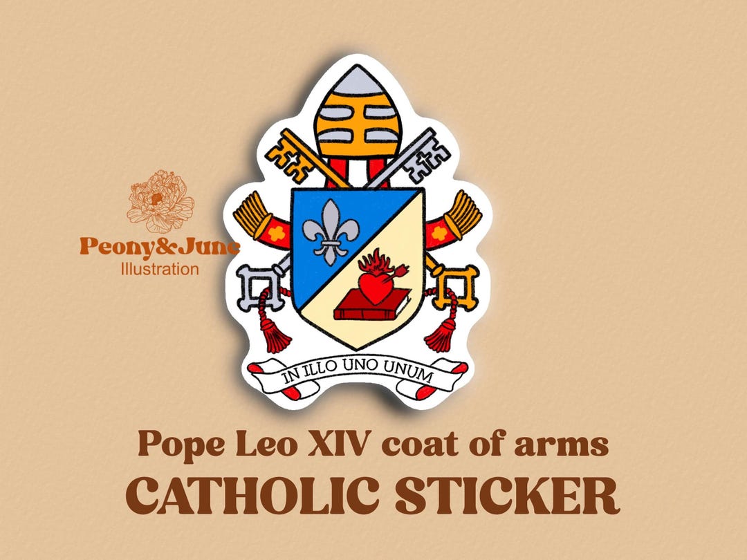 Pope Leo XIV Coat of Arms Sticker, Catholic Sticker, Catholic Gift ...