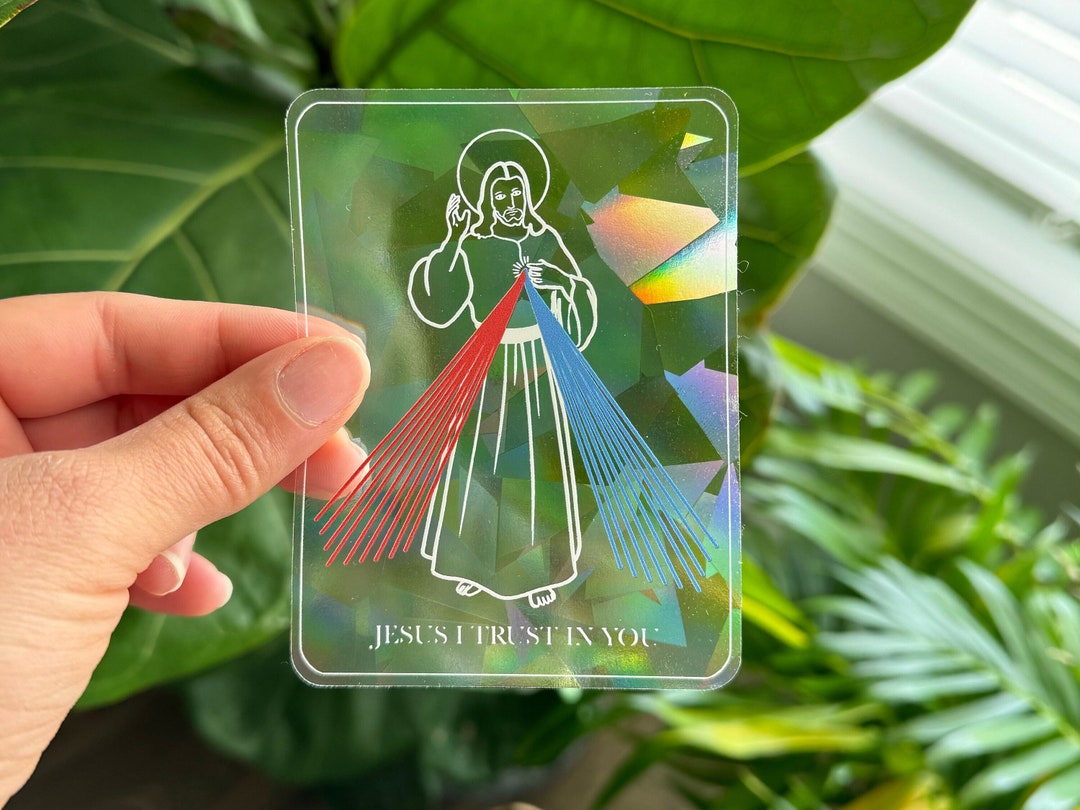 Catholic Window Decal, Divine Mercy Suncatcher, Catholic Gift, Window ...