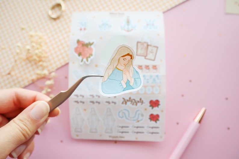 NEW Marian Sticker Sheet, Catholic Gift, Blessed Mother, Catholic Saint ...