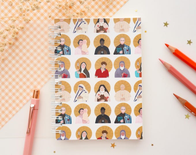 Catholic Saints Spiral Notebook, Catholic Stationery, Catholic Gift - Etsy