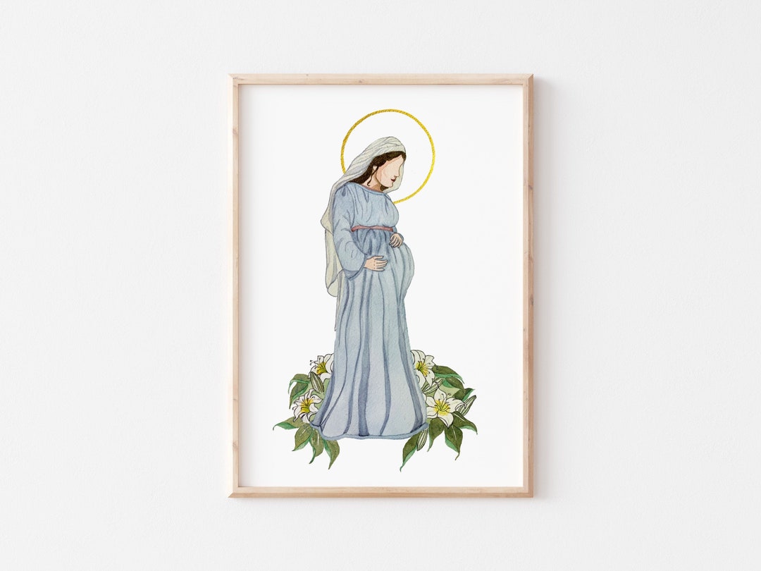 Pregnant Virgin Mary Art Print | Expecting Mary | Blessed Mother ...