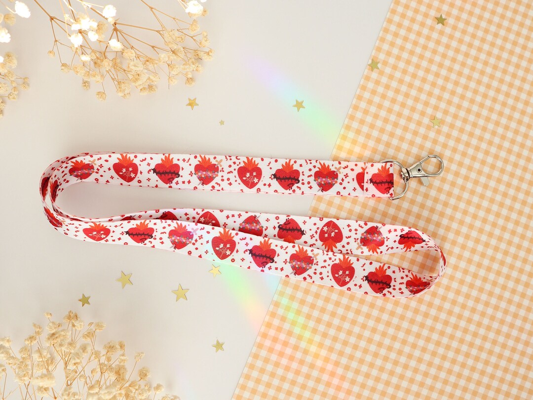 Holy Hearts Lanyard, Catholic Lanyard, Holy Family Hearts, Sacred Heart ...