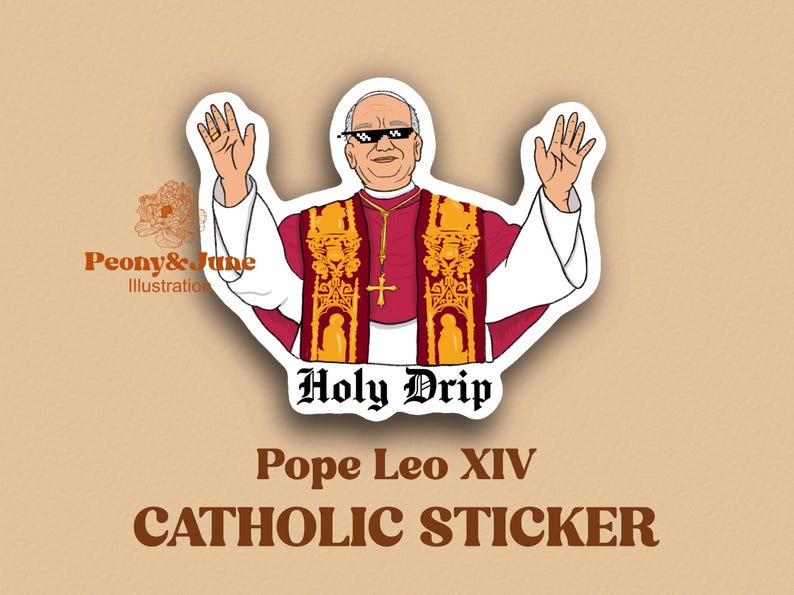 Pope Leo XIV Sticker, Catholic Sticker, Catholic Gift, Laptop Decal ...