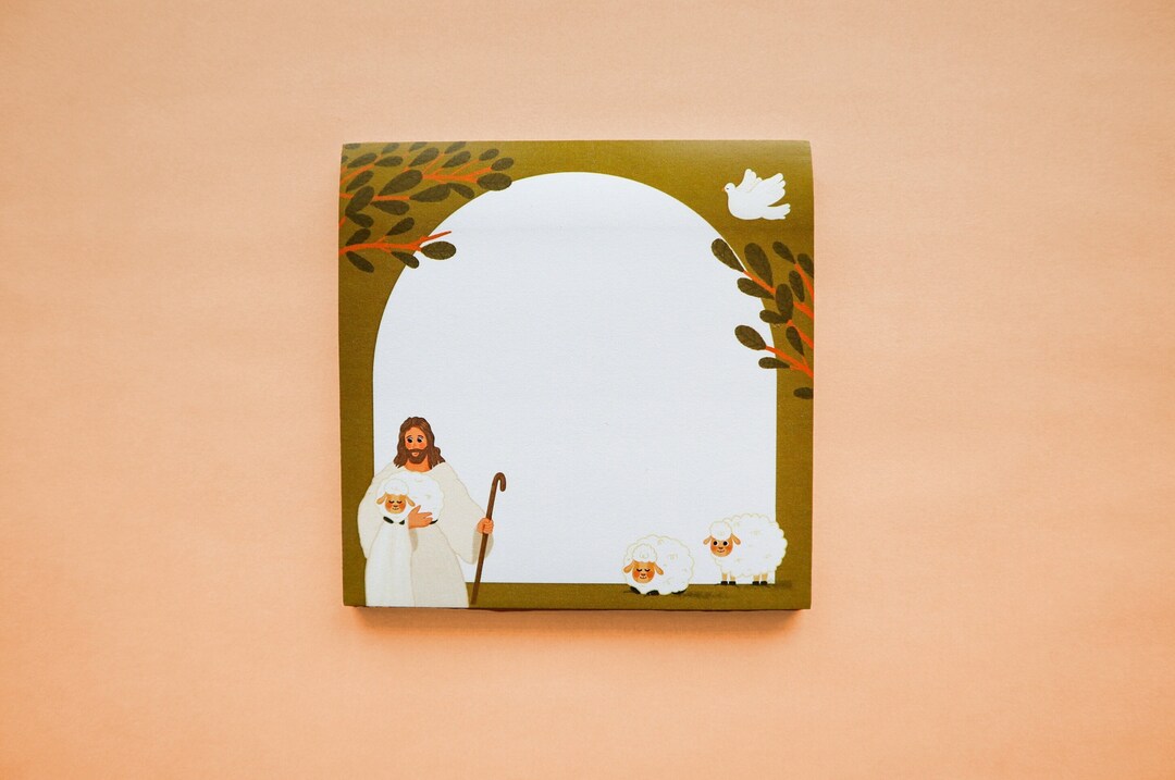 Jesus the Good Shepherd, 4 Inch Sticky Note, Catholic Stationery ...