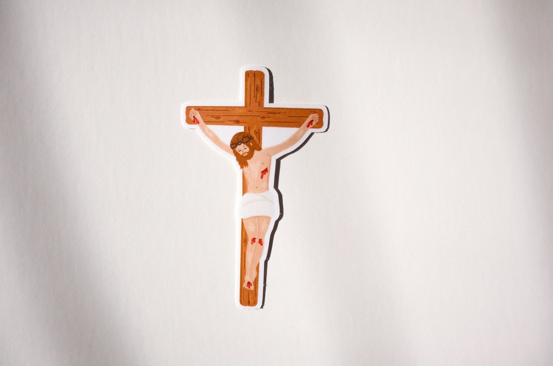 Catholic Sticker, Crucifix Sticker, Catholic Gift, Vinyl Sticker, Jesus ...