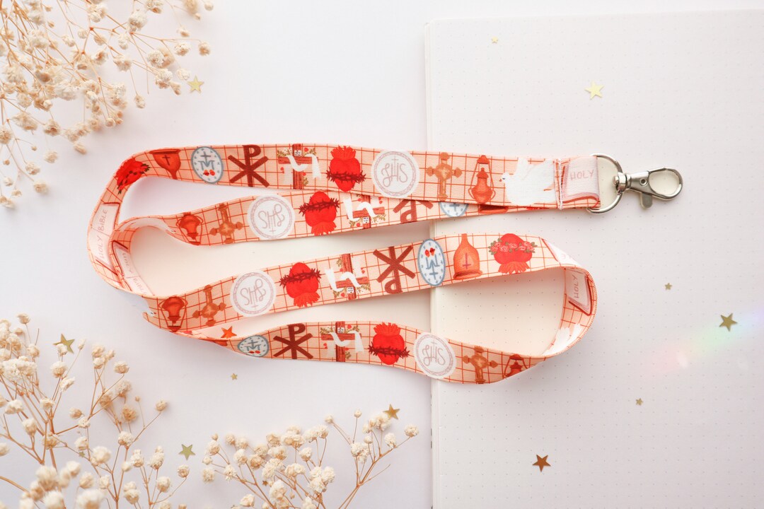 Catholic Lanyard, Keychain, Catholic Gift, Sacred Heart, Blessed ...