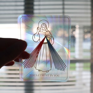 Catholic Window Decal, Divine Mercy Suncatcher, Catholic Gift, Window ...