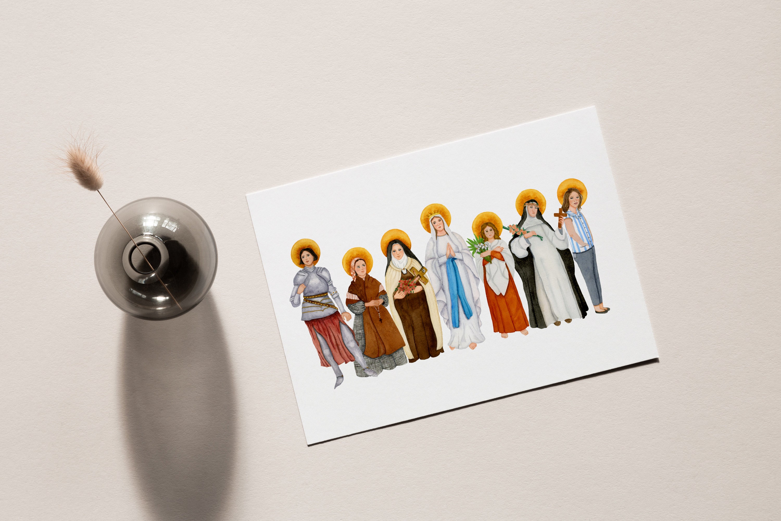 Female Saints Catholic Print Watercolor Print Women Of God Etsy