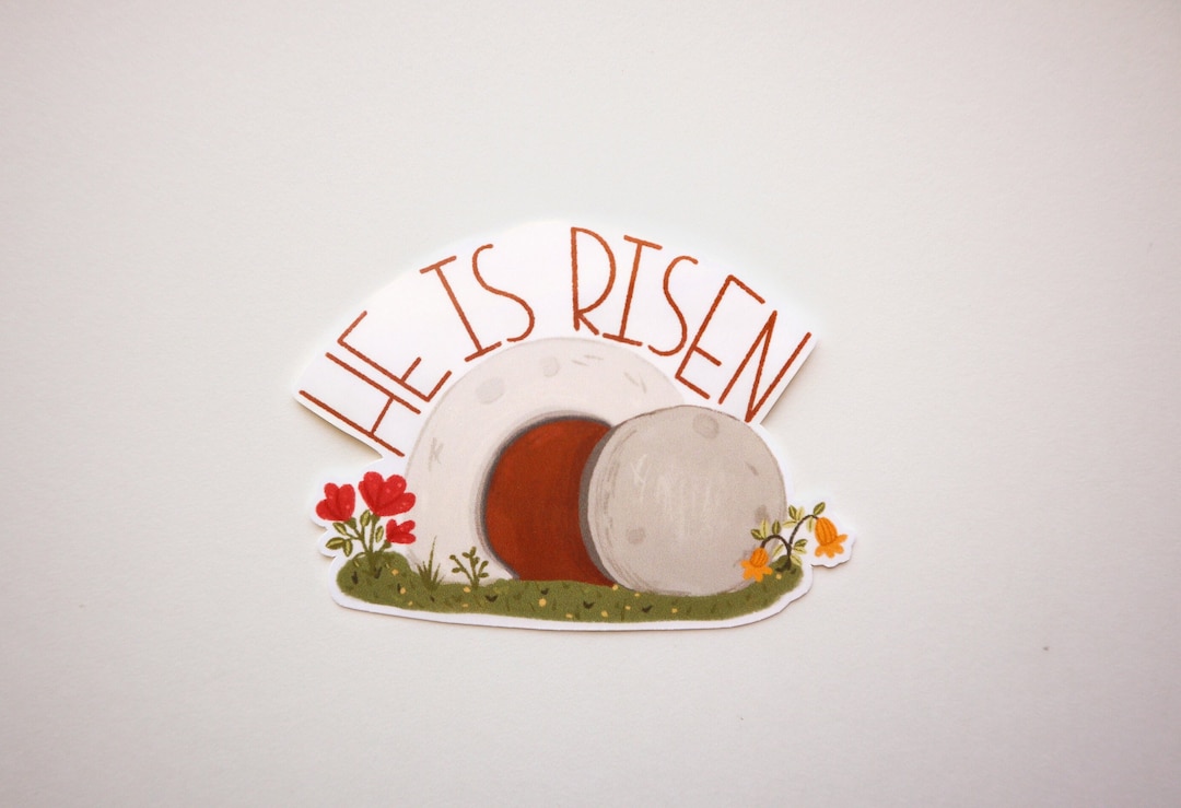 Catholic Sticker, He is Risen Vinyl Sticker, Catholic Gift, Christian Sticker, Easter Gift ...