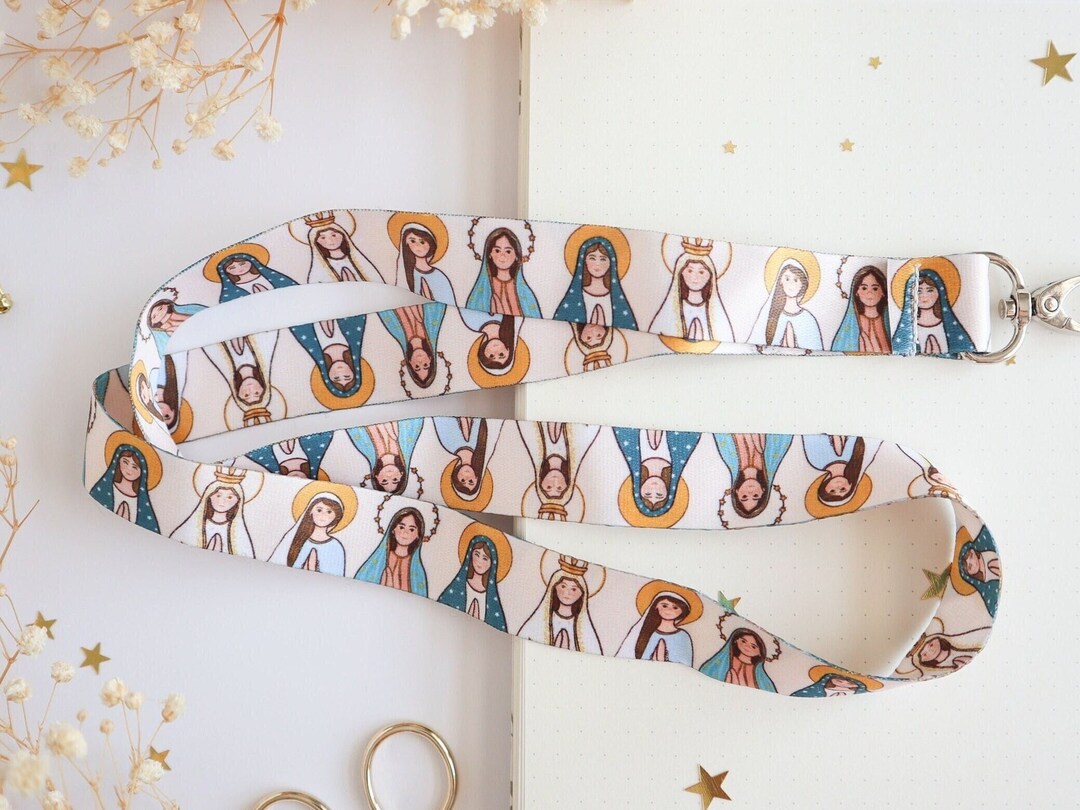 Catholic Lanyard, Our Lady, Catholic Gift, Blessed Mother, Keychain ...