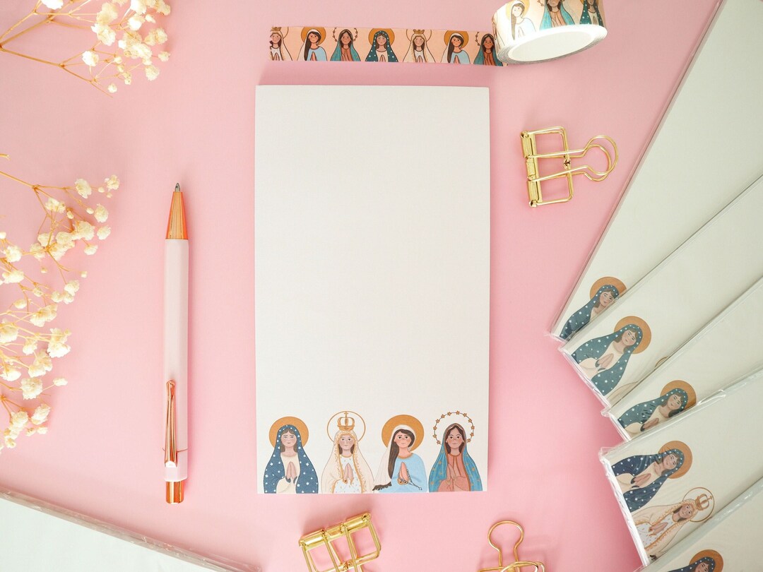 Blessed Mother Notepad, Catholic Notepad, Catholic Gift, Stationery, Memo Pad - Etsy