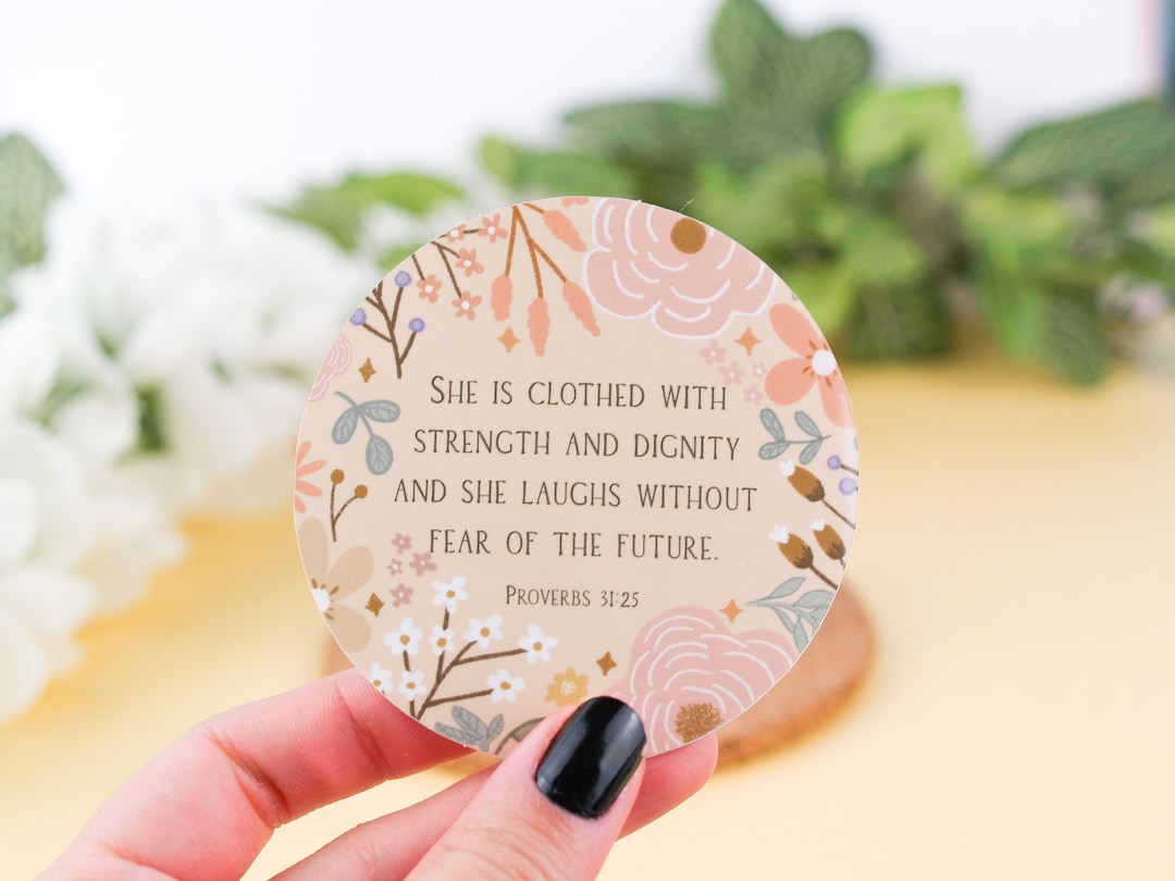 Catholic Sticker, Bible Verse, Catholic Gift, Proverbs 31, Glossy ...