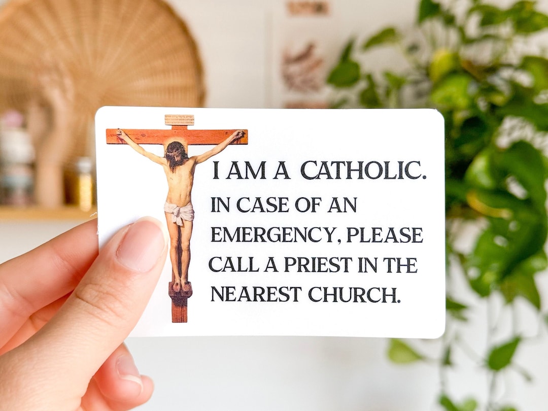I Am a Catholic Sticker, Vinyl Sticker, Emergency Sticker, Call a ...