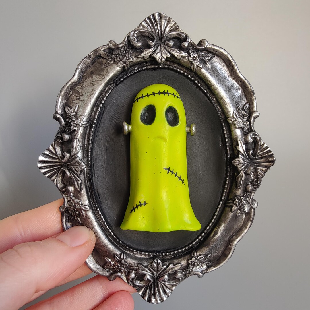 Frankenghost Wall Art, Ghost Sculpture, Framed Specter, Psychobilly ...