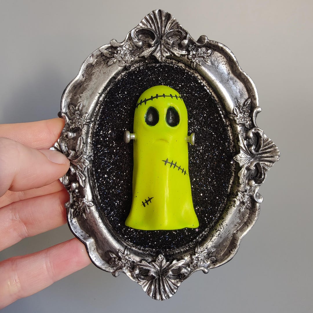 Frankenghost Wall Art, Ghost Sculpture, Framed Specter, Psychobilly ...