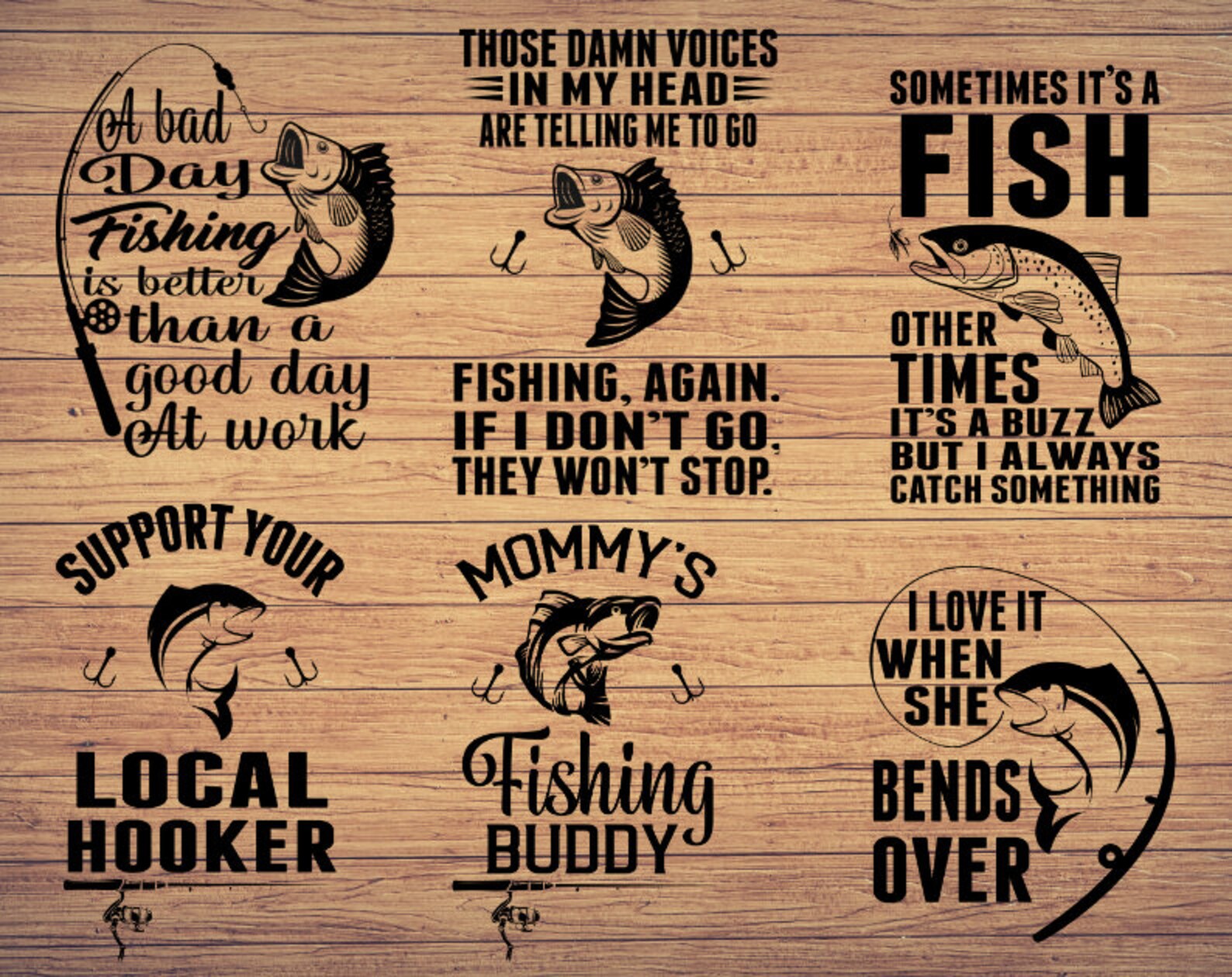 Fishing SVG Bundle, 12 Fishing Lovers Svg ,fishing Quote Cut File Svg ...