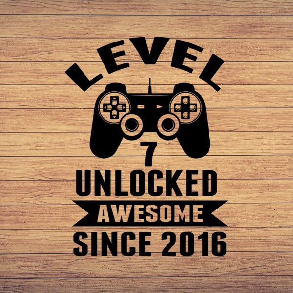 Level 7 Unlocked Video Game Boy Awesome Since 2014 Shirt Svg - Etsy
