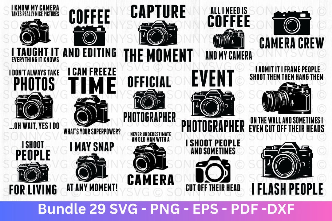 Photographer Photography Camera SVG Bundle, 29 Photographer Svg ...