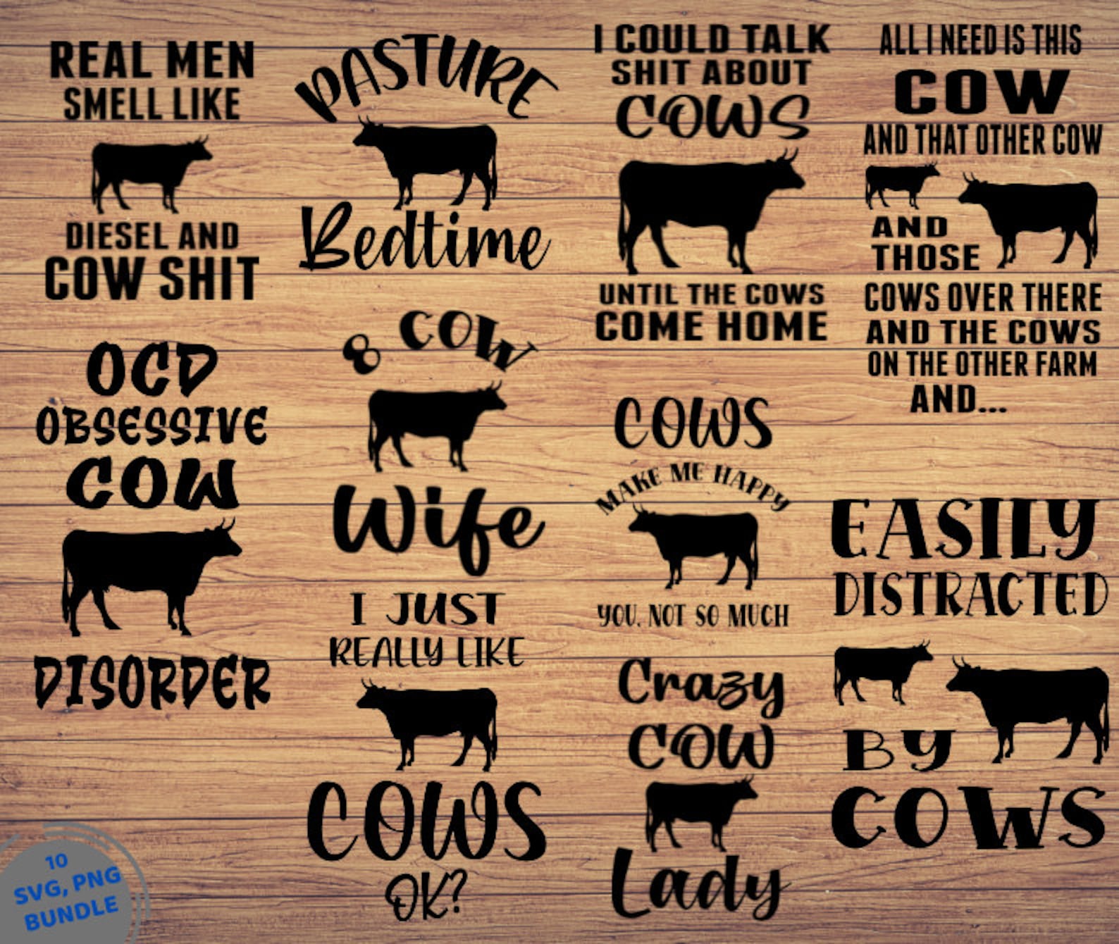 Cow Bundle 10 Svg Cow Svg Files Cow Cricut Cow Svg Shirts - Etsy