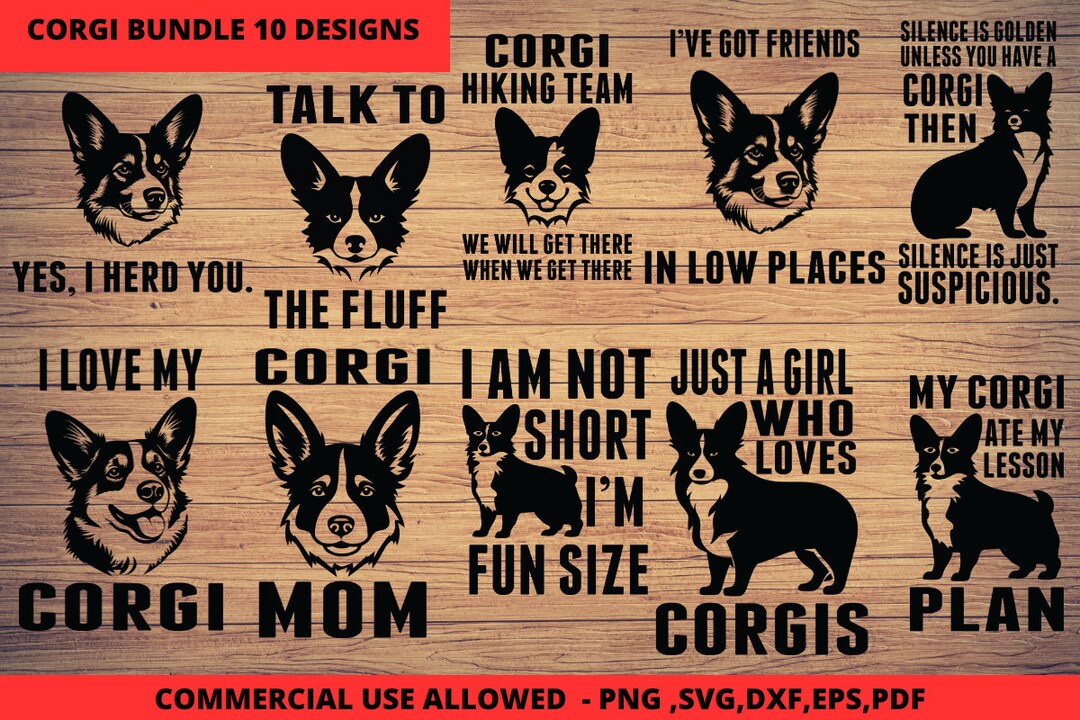 Corgi Cute SVG Bundle, Corgi Svg Bundle, Dog Svg Bundle, Cute Corgi Dxf ...
