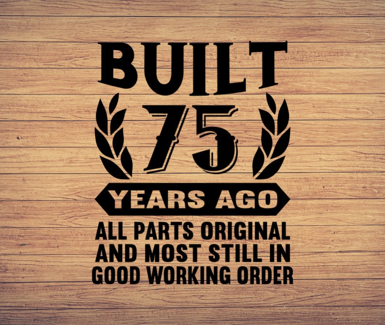 Built 75 Years Ago Birthday Svg, 75th Birthday Svg, Man's Birthday ...