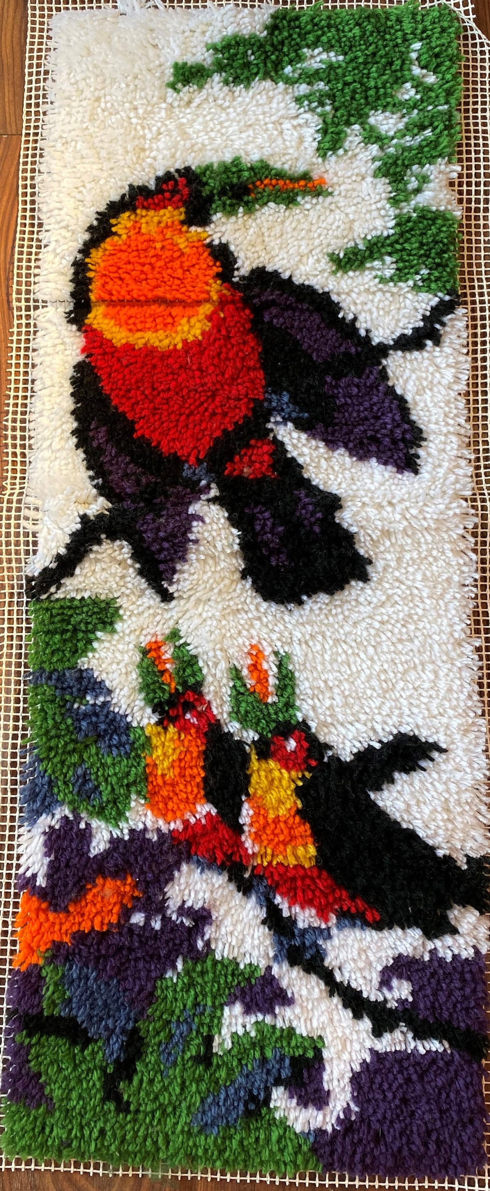 Handmade Shillcraft Toucan Family Latch Hook Rug Wall Hanging - Etsy