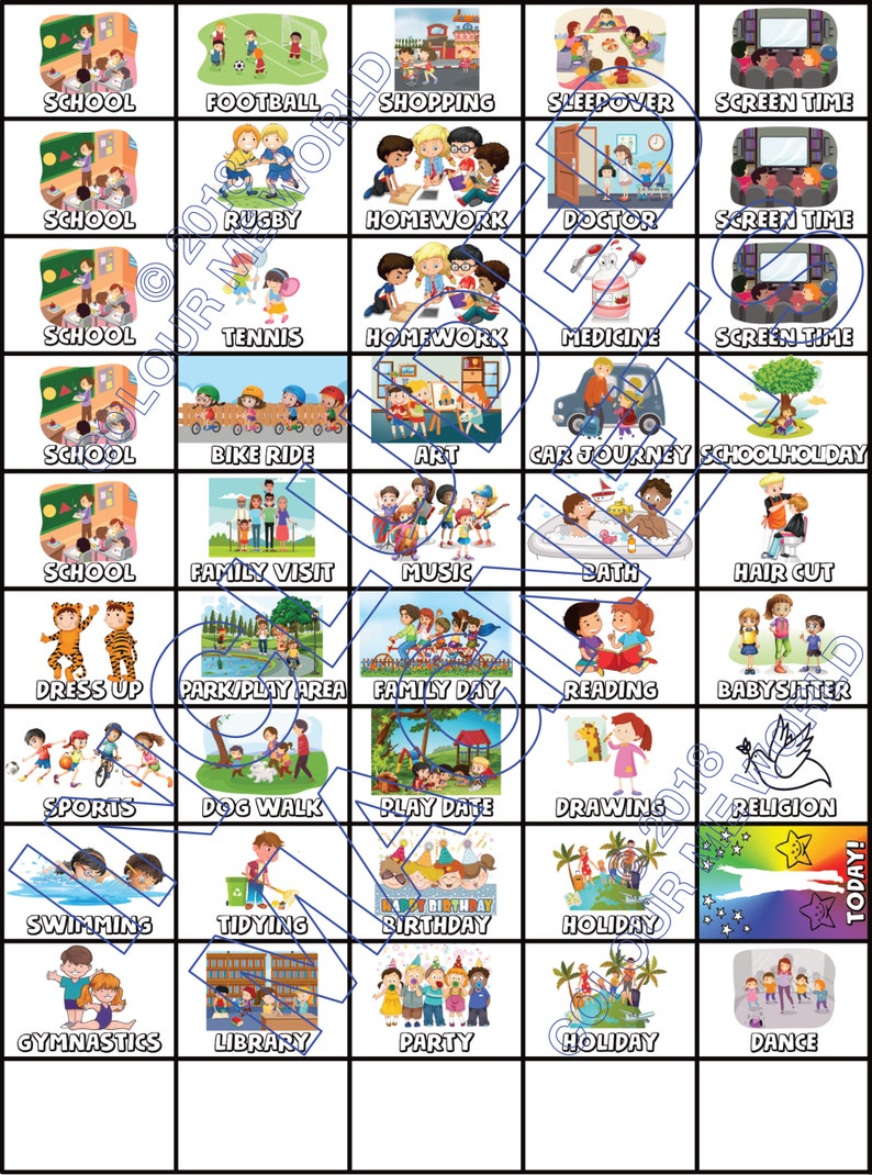 Kids Magnetic Weekly Calendar Children's Daily Calendar | Etsy