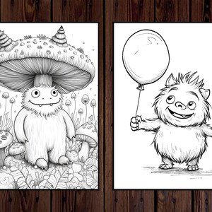 Cute Monsters Coloring Pages for Adults and Kids, a Fantasy Coloring ...