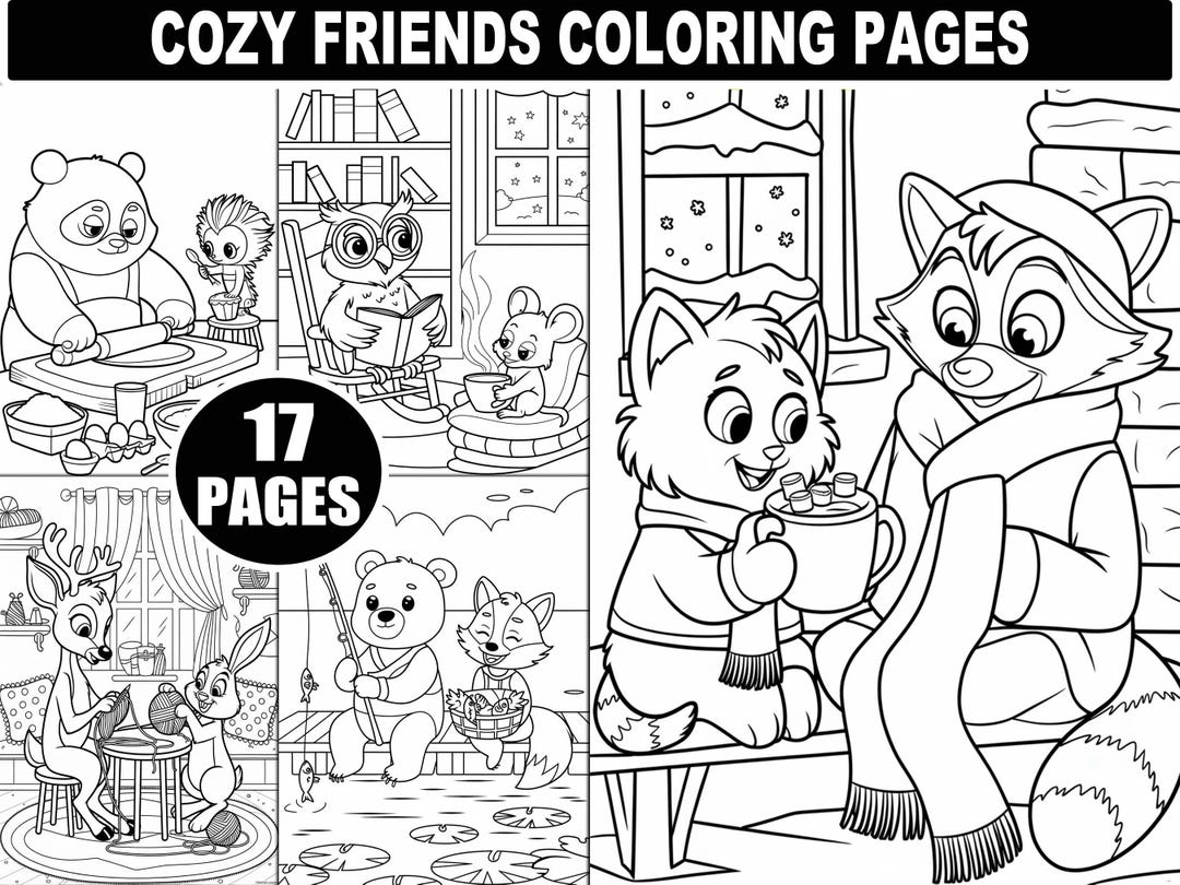 Cozy Friends Coloring Pages | 17 Cute and Whimsical Designs for Kids ...