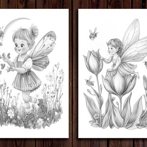 40 Printable Spring Fairies Coloring Pages in Grayscale for Adults ...
