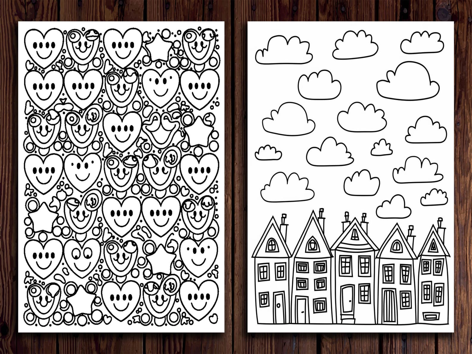 Doodle Coloring Pages: 20 Whimsical Designs for Stress Relief (digital ...