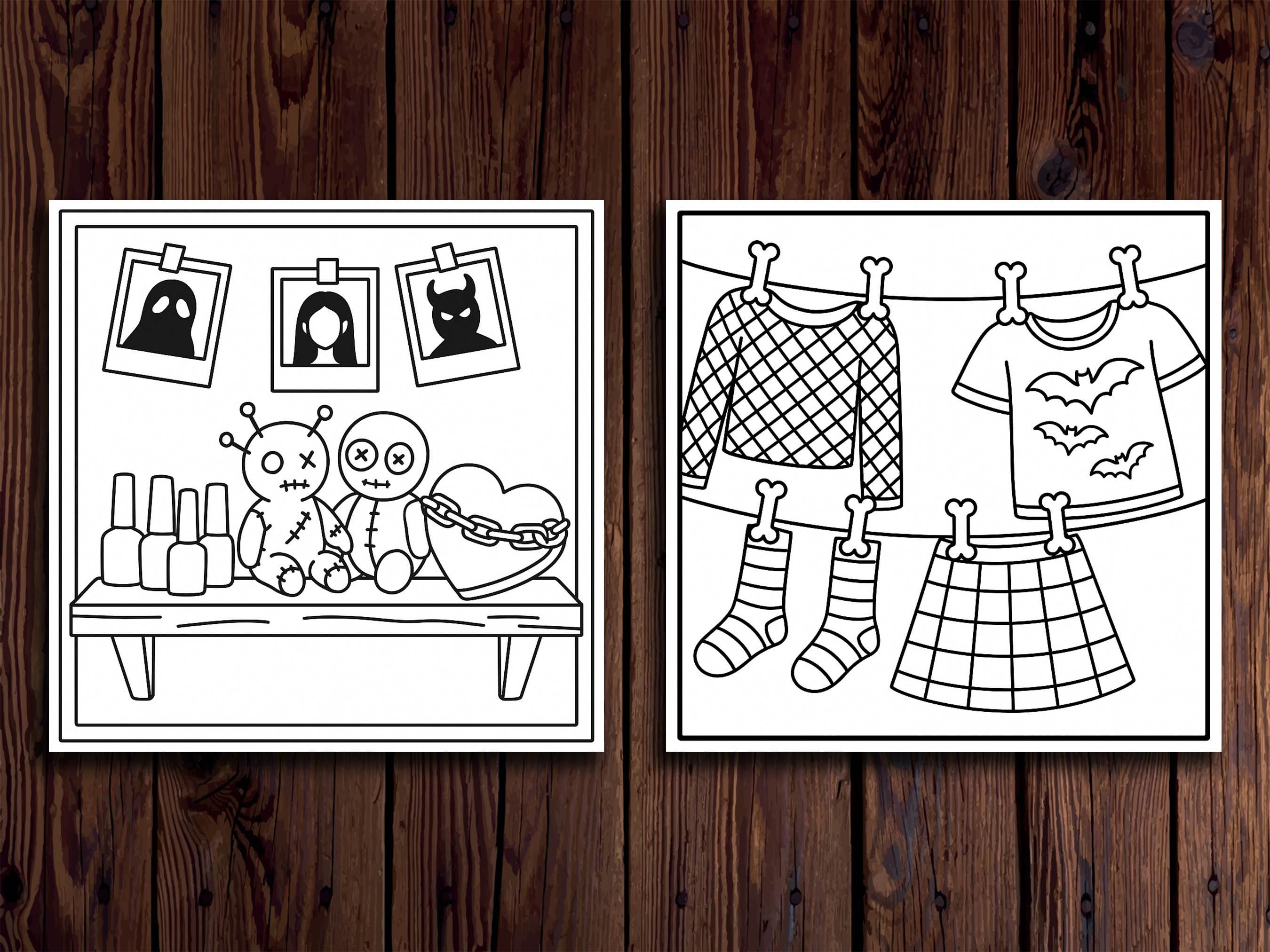 Goth Girl Coloring Book: Spooky Fashion, Alternative Aesthetics (PDF ...