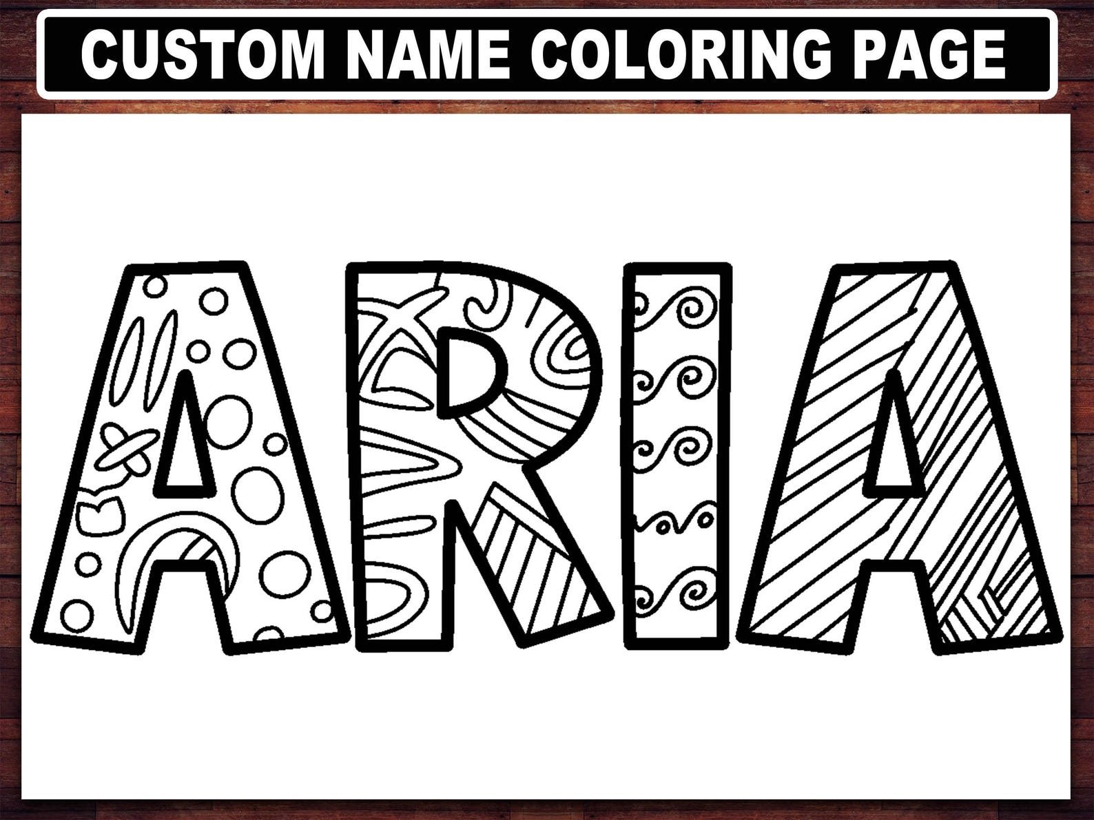 Personalized Name Coloring Pages for Kids & Adults | Custom Printable ...