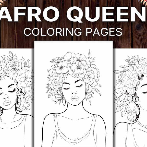 Black Queen Coloring - Etsy
