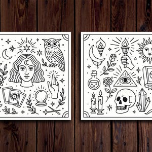 Vintage Tarot Coloring Pages: Mystical Occult Designs (digital Download ...