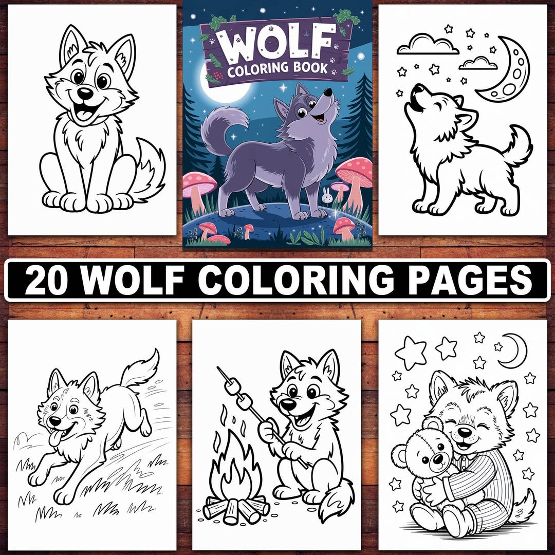 20 Wolf Coloring Pages Printable | Realistic, Cute & Howling Forest ...