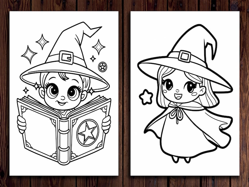 Kawaii Witch Coloring Pages | Spooky Chibi Designs (digital Download ...